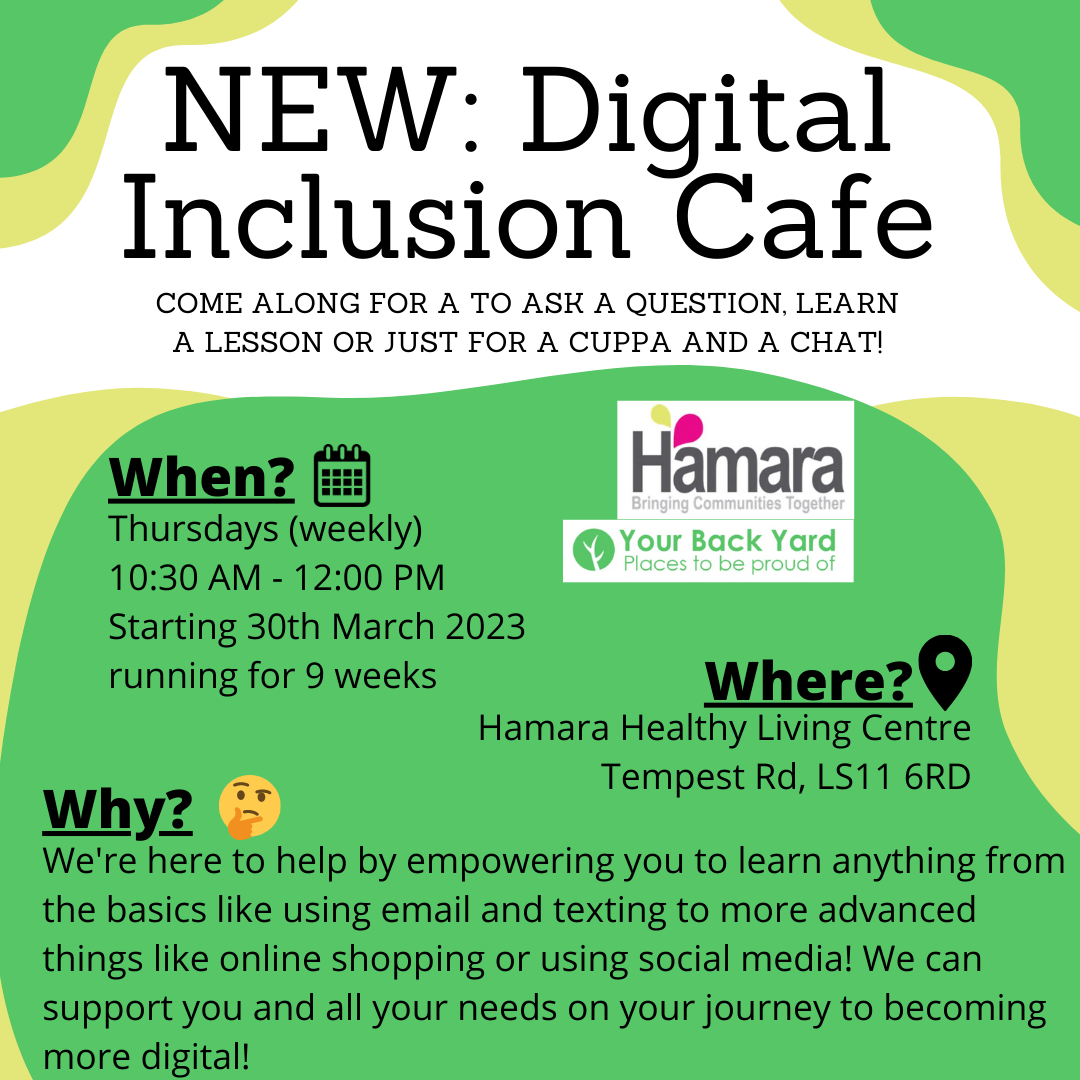 NEW Digital Inclusion Cafe! – Your Back Yard CIC